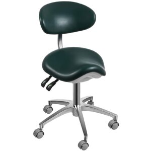 aries outlets green pu leather saddle doctor's stool dental spine dentist medical office