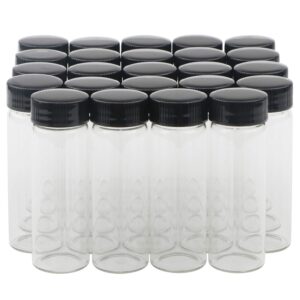 30 ml (1 oz) clear glass vials liquid sample transparent glass bottles screwcap lab capacity container pack of 24