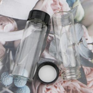 30 ml (1 Oz) Clear Glass Vials Liquid Sample Transparent Glass Bottles Screwcap Lab Capacity Container Pack of 24