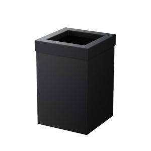 gatco 1915, modern square stainless steel waste basket, matte black, 3.2 gallons , 11.88"h