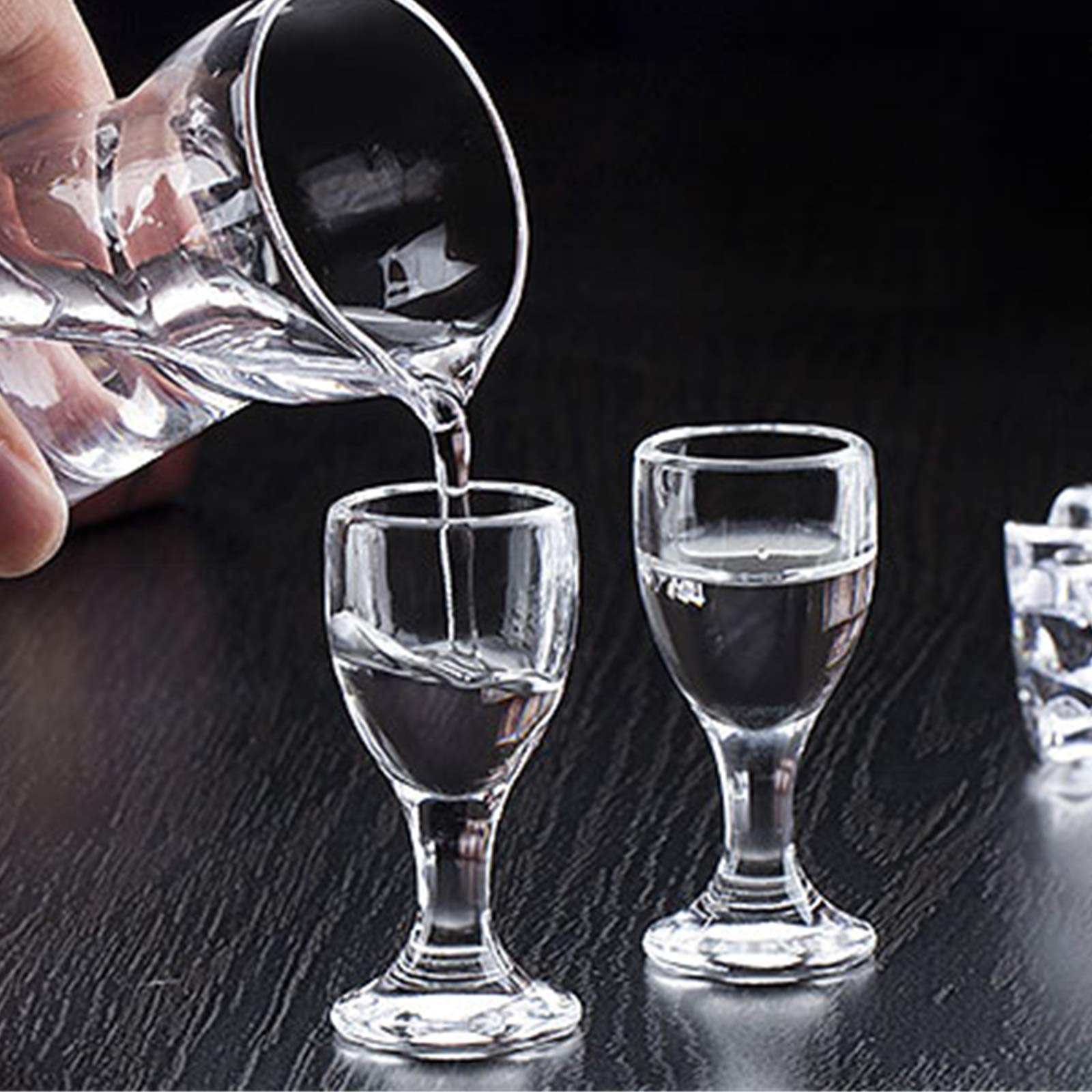 11ml 0.4oz Shot Glasses Set of 6 Sake Glass Set Chinese Liquor Spirit Baijiu Sake Glass Cup Clear Alcohol Mini Shot Glass With Stem Small Drinking Glass Gift Mini Glass Unique Mini Wine Glass