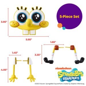 DecoSet® SpongeBob SquarePants™ Creations Cake Topper, 5-Piece Birthday Party Set with Eye-Popping Face and 2 Arms and 2 Legs