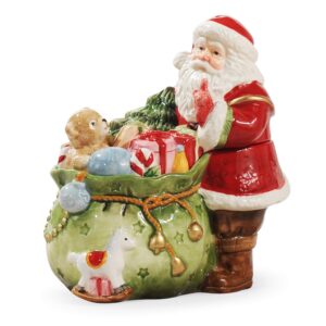 minigift ceramic christmas storage container with lid candy and cook jar ，3d handpainted santa claus design