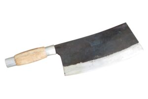 crude - premium heavy duty cleaver meat chopping knife, 9 inch, carbon steel, handmade