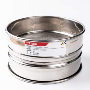 Adamas-Beta φ20×4.5cm Diameter 10 Mesh 304 Stainless Lab Sieves Economy Test Sieve 304 Stainless Steel Wire Cloth（2mm）