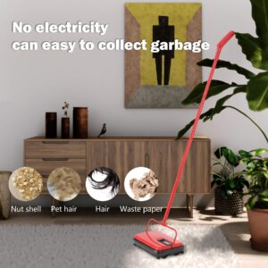 Eyliden Carpet Sweeper, Mini Size Lightweight Hand Push Carpet Sweepers - No Noise, Non-Electric - Easy Manual Sweeping, Automatic Compact Broom Only for Carpet Cleaning