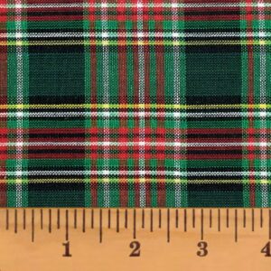 mccuan green tartan plaid cotton homespun fabric by jcs - sold by the yard