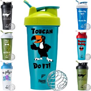 forza sports blender bottle x classic 28 oz. shaker - toucan do it!