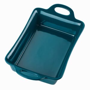 Rachael Ray Solid Glaze Ceramics Bakeware / Lasagna Pan / Baker, Rectangle - 9 Inch x 13 Inch, Teal