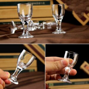 11ml 0.4oz Shot Glasses Set of 6 Sake Glass Set Chinese Liquor Spirit Baijiu Sake Glass Cup Clear Alcohol Mini Shot Glass With Stem Small Drinking Glass Gift Mini Glass Unique Mini Wine Glass