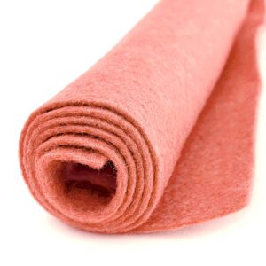 caribbean coral pink - wool felt oversized sheet - 35% wool blend - 1 12x18 inch sheet