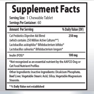 PET SUPPLEMENTS Meat Digestive Enzyme - CAT PROBIOTICS - Immune Support - Savory Beef Flavor - Natural Formula - cat probiotics Daily - 2 Bottles (120 Treats)