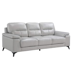 homelegance 89" leather sofa, silver gray