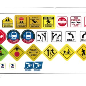 Educational Driving Traffic City Street Road Signs Stickers Set of 36 Vinyl Waterproof for Children 1:64 Scale HO, Arts & Crafts Supplies idea