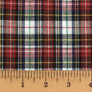 highland red tartan plaid cotton homespun fabric by jcs - sold by the yard