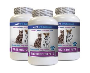 digestive defense for dogs - probiotics for pets - dogs cats - bad gas and breath treats - advanced immune boost - dog probiotics skin - 3 bottles (180 treats)