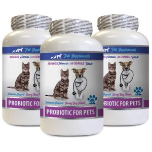 Digestive Defense for Dogs - PROBIOTICS for Pets - Dogs Cats - Bad Gas and Breath Treats - Advanced Immune Boost - Dog probiotics Skin - 3 Bottles (180 Treats)