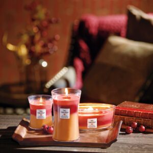 WoodWick Autumn Harvest Trilogy Large Hourglass Trilogy Candle, Crackles as it burns, Perfect for Gifting