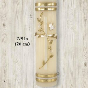 Cross with Flowers Mass Baptism Confirmation Wedding Candle Christening Godparents Vela Bautizo Cirio Matrimonio Confirmación