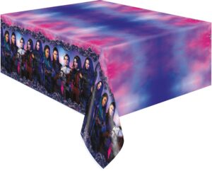 unique disney descendants 3 rectangular plastic table cover - 54" x 84" (1 pc) - multicolor & easy-to-clean tablecover, perfect for themed celebrations