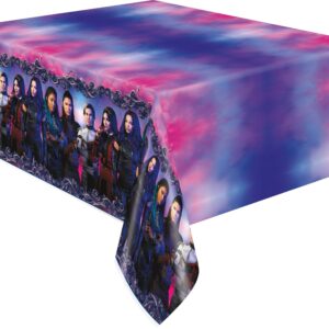 Unique Disney Descendants 3 Rectangular Plastic Table Cover - 54" x 84" (1 Pc) - Multicolor & Easy-to-Clean Tablecover, Perfect for Themed Celebrations