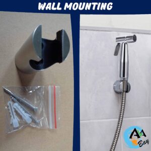 AVAbay Sprayer Head Holster Mount-Handheld Bidet Holder for Toilet-Hand Held Shattaf Hanger Hook Mounting-Toilet Tank or Wall Mounted Bathroom Head Hold