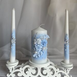 Unity Candle Holder-Unity Candle Stand-Unity Candle Holder Set-Pillar Candle Holder-Wedding Gift -Ceremony Decoration-Wedding Centerpiece (Pattern)