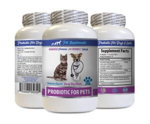 digestive support for dogs - probiotics for pets - dogs cats - bad gas and breath treats - advanced immune boost - dog probiotics and digestive enzymes - 1 bottle (60 treats)