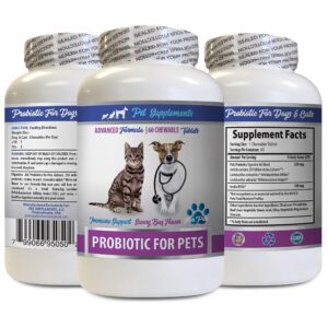 Digestive Support for Dogs - PROBIOTICS for Pets - Dogs Cats - Bad Gas and Breath Treats - Advanced Immune Boost - Dog probiotics and Digestive enzymes - 1 Bottle (60 Treats)