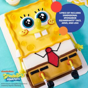 DecoSet® SpongeBob SquarePants™ Creations Cake Topper, 5-Piece Birthday Party Set with Eye-Popping Face and 2 Arms and 2 Legs