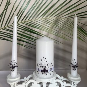 Unity Candle Holder-Unity Candle Stand-Unity Candle Holder Set-Pillar Candle Holder-Wedding Gift -Ceremony Decoration-Wedding Centerpiece (Pattern)