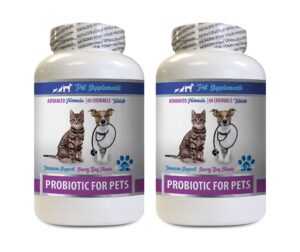 dog probiotics and digestive enzymes powder - probiotics for pets - dogs cats - bad gas and breath treats - advanced immune boost - dog probiotics for bad breath - 2 bottles (120 treats)