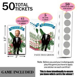 BUILDINEST Bridal Shower Games-Who Has the Groom Scratch off Cards Games- Bachelorette Party Games for 50 Guests