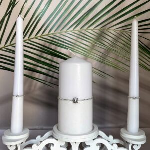 Unity Candle Holder-Unity Candle Stand-Unity Candle Holder Set-Pillar Candle Holder-Wedding Gift -Ceremony Decoration-Wedding Centerpiece (Pattern)