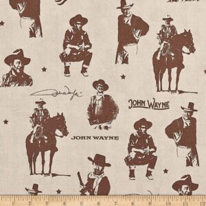 riley blake john wayne silhouettes tan, fabric by the yard