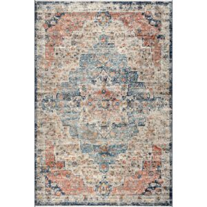 nuLOOM Sawyer Vintage Transitional Area Rug - 8x10 Area Rug Vintage Multi/Ivory Rugs for Living Room Bedroom Dining Room Kitchen