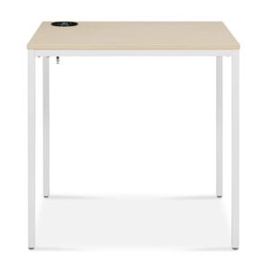 Brite Table Desk 30" W x 24" D x 30" H - Light Maple Top/White Steel Frame - Commercial Quality