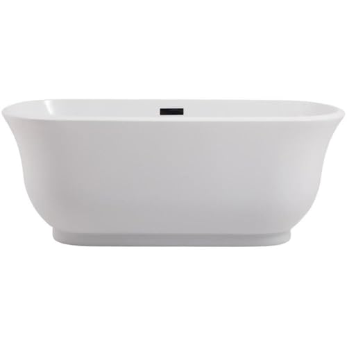 Elegant Decor Indoor Modern 59 inch Soaking Bathtub in Glossy white - 59x28.3x22