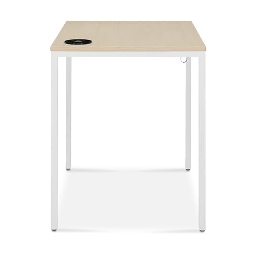 Brite Table Desk 30" W x 24" D x 30" H - Light Maple Top/White Steel Frame - Commercial Quality