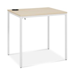 brite table desk 30" w x 24" d x 30" h - light maple top/white steel frame - commercial quality