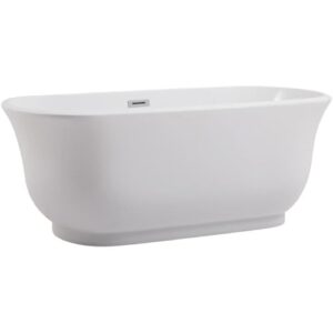 Elegant Decor Indoor Modern 59 inch Soaking Bathtub in Glossy white - 59x28.3x22