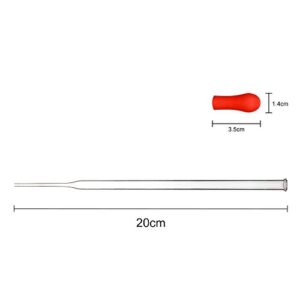 StonyLab Glass Dropper Pipettes, Thick Borosilicate Glass Dropping Pipettes 3ml Non-Graduated Liquid Transfer Pipettes with Red Rubber Caps for Laboratory Chemistry, Set of 10