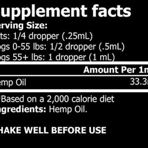 Serenity Hemp Oil for Dogs and Cats - Grown & Made in USA - Supports Hip & Joint Health, Natural Relief for Pain, Separation, Health - Dog Hemp Oil - Cat Hemp Oil - Hemp Extract (4oz 4,000mg)