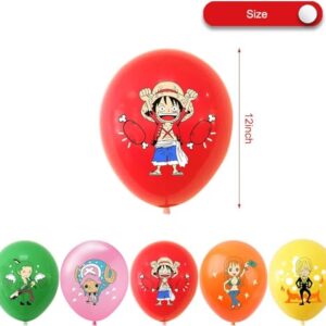 25Pcs Party Latex Balloons For One Piece, Cartoon Birthday Balloons Theme Party Decoration For One Piece