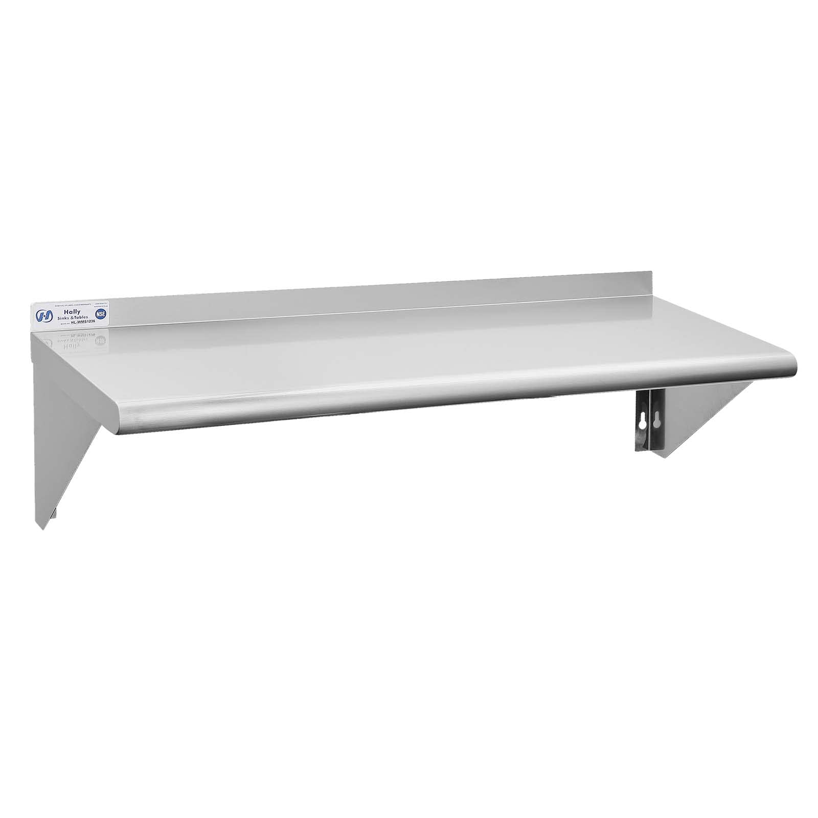 Hally Stainless Steel Shelf 12 x 36 Inches 250 lb, NSF Commercial Wall Mount Floating Shelving for Restaurant, Kitchen, Home and Hotel