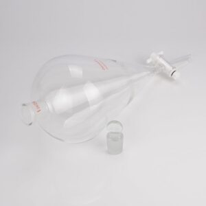 StonyLab PTFE Stopcock Separatory Funnel 2L, Borosilicate Glass Heavy Wall Conical Pear-Shaped Separatory Funnel Separation Funnel with 24/29 Joint