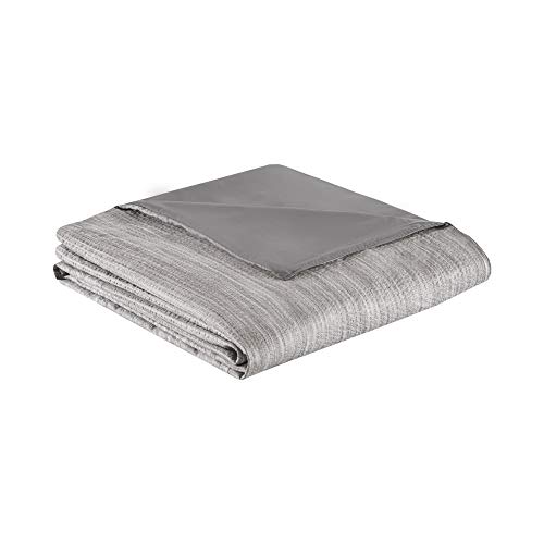 Madison Park Walter Duvet Set - Luxe Seersucker Print Modern Design, All Season Bedding, Matching Shams Grey Full/Queen(90"x90") 3 Piece