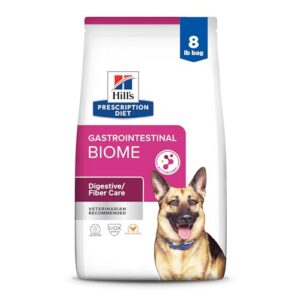 hill's prescription diet gastrointestinal biome digestive/fiber care with chicken dry dog food, veterinary diet, 8 lb. bag