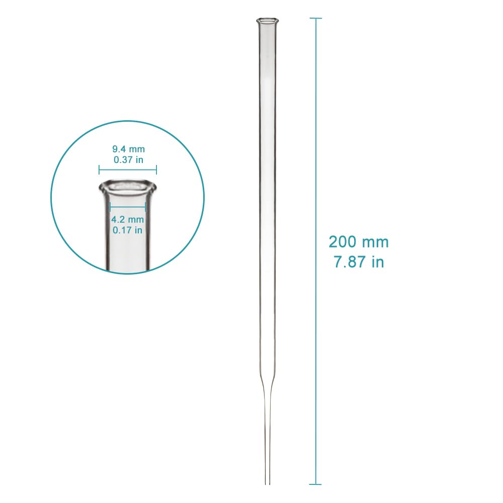 StonyLab Glass Dropper Pipettes, Thick Borosilicate Glass Dropping Pipettes 3ml Non-Graduated Liquid Transfer Pipettes for Laboratory Chemistry, Set of 100