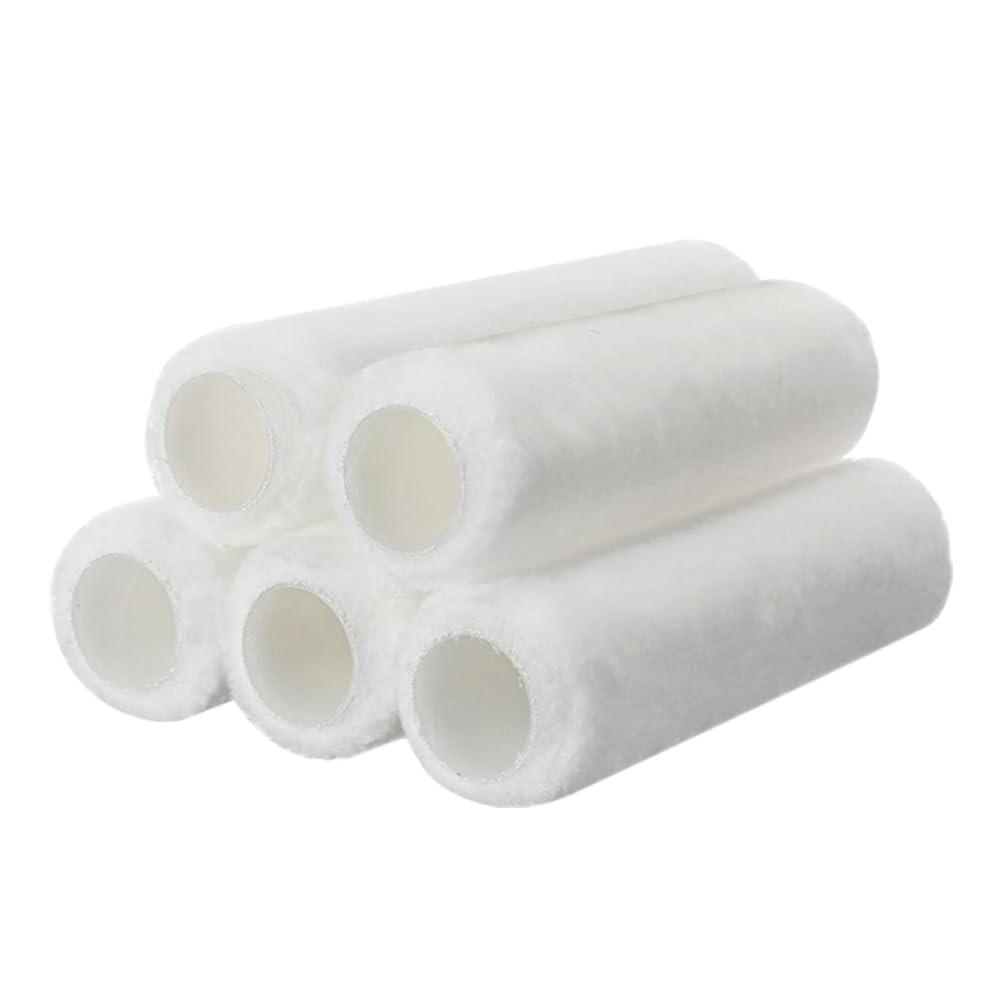 Pro Grade - Paint Roller Covers - 3/8 X 9 Inch White Nylon 5 Pack